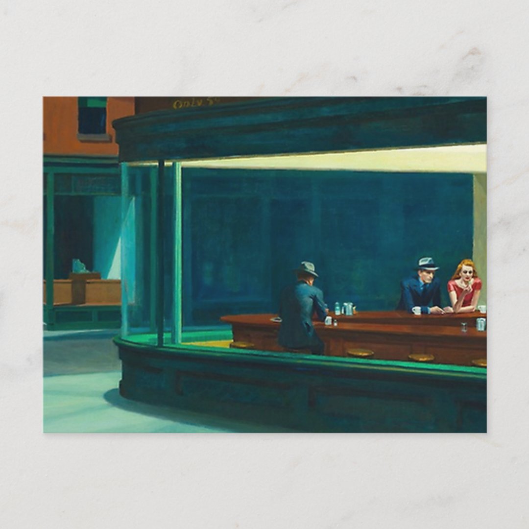 Nighthawks Edward Hopper Postcard | Zazzle