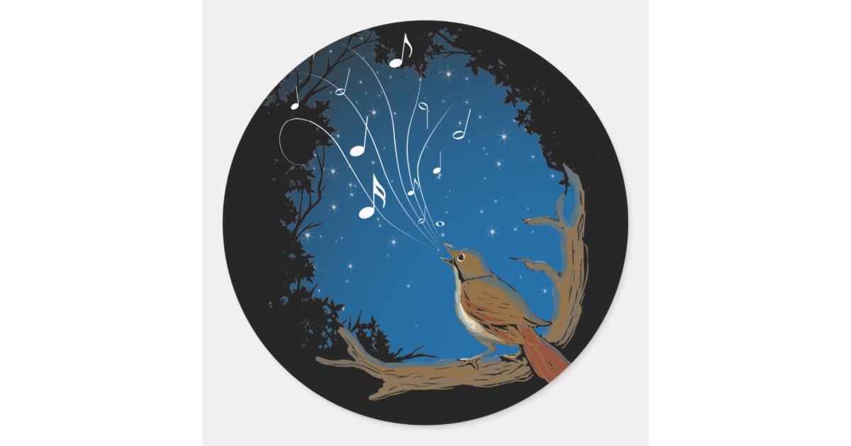 Nightingale Song Classic Round Sticker | Zazzle