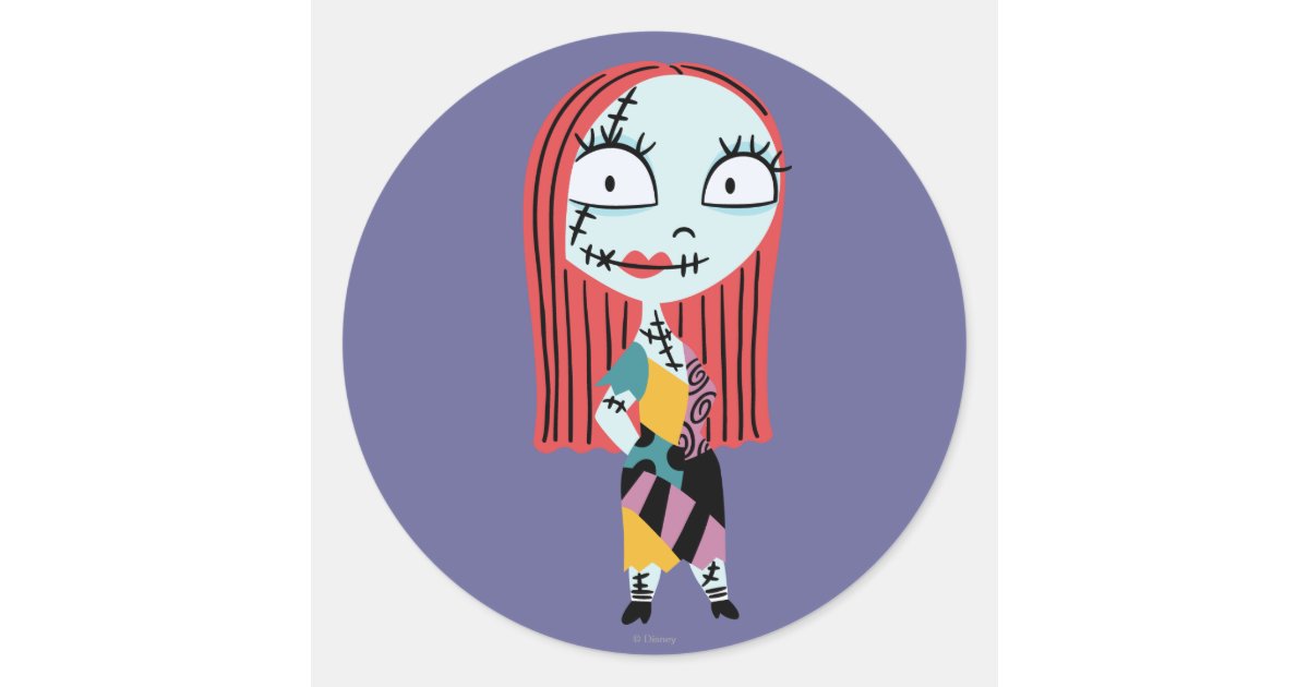 Nightmar Before Christmas | Cute Sally Classic Round Sticker | Zazzle