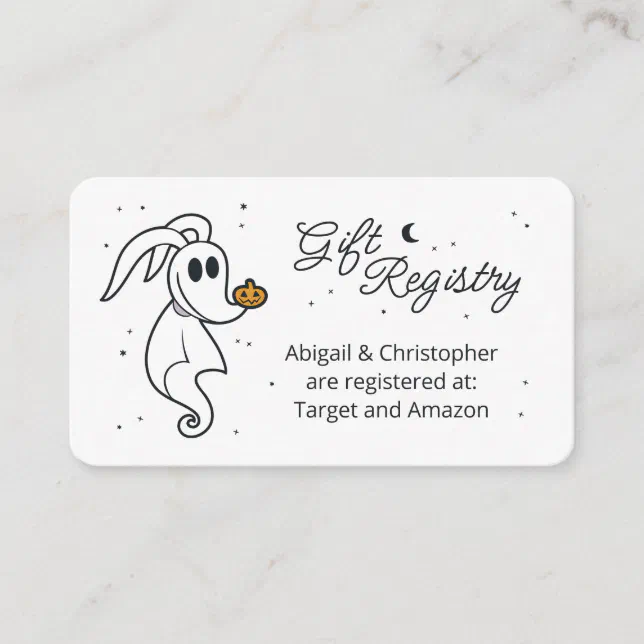 Nightmare Before Christmas Baby Gift Registry Enclosure Card | Zazzle