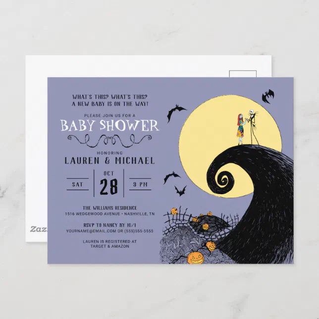 Nightmare Before Christmas Baby Shower Postcard | Zazzle