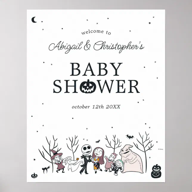 Nightmare Before Christmas Baby Shower Welcome Poster | Zazzle