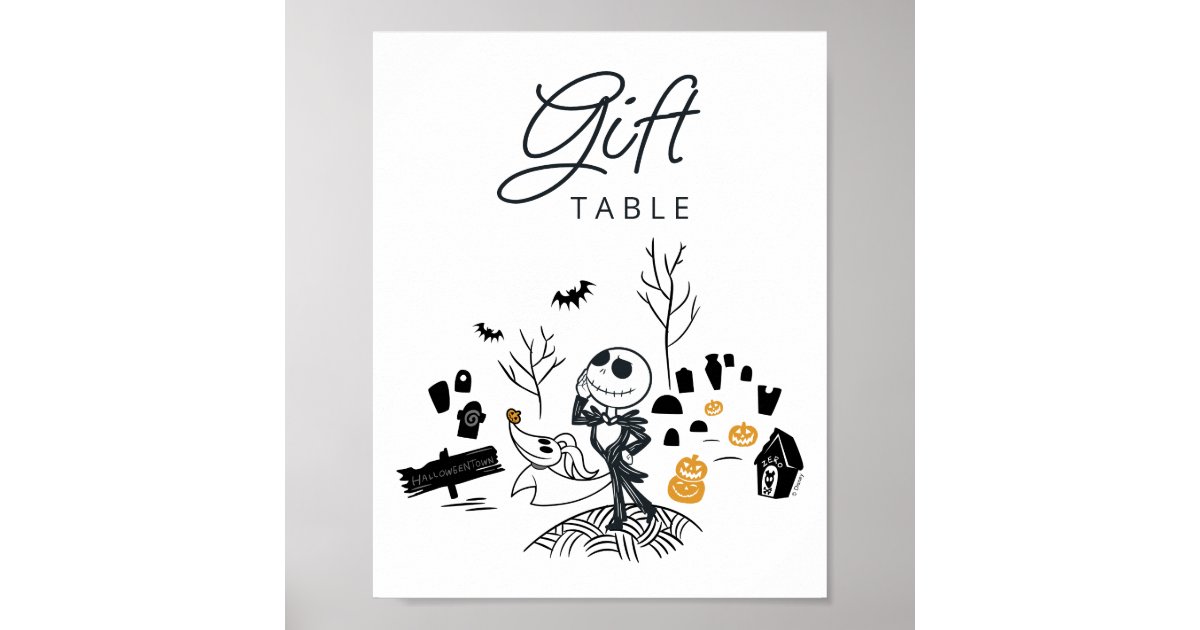 Nightmare Before Christmas Birthday Gift Table Poster | Zazzle