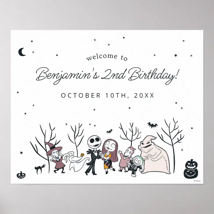 Nightmare Before Christmas Birthday Welcome Sign | Zazzle