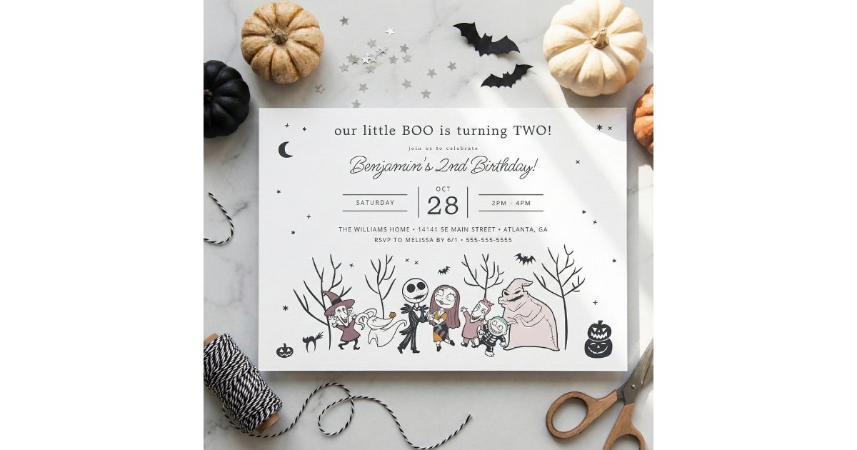 Nightmare Before Christmas Boo Crew Birthday Invitation | Zazzle
