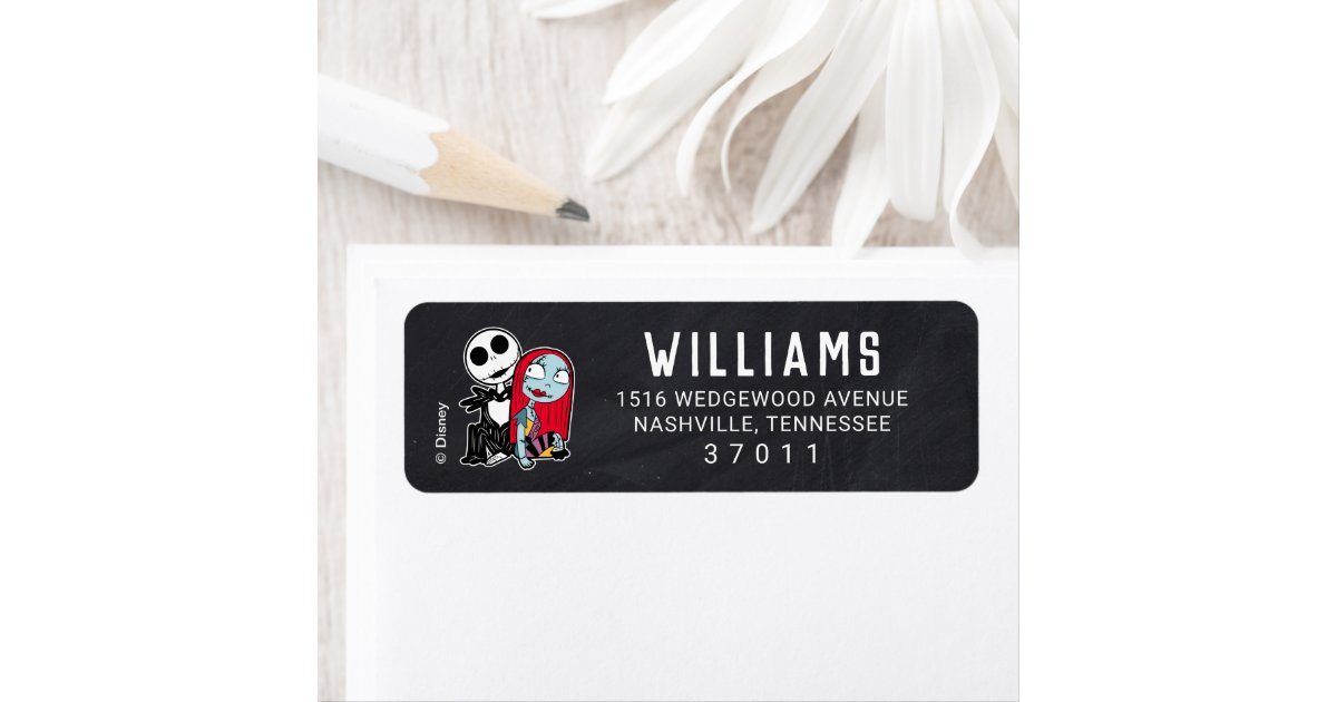 Nightmare Before Christmas Chalkboard Birthday Label | Zazzle