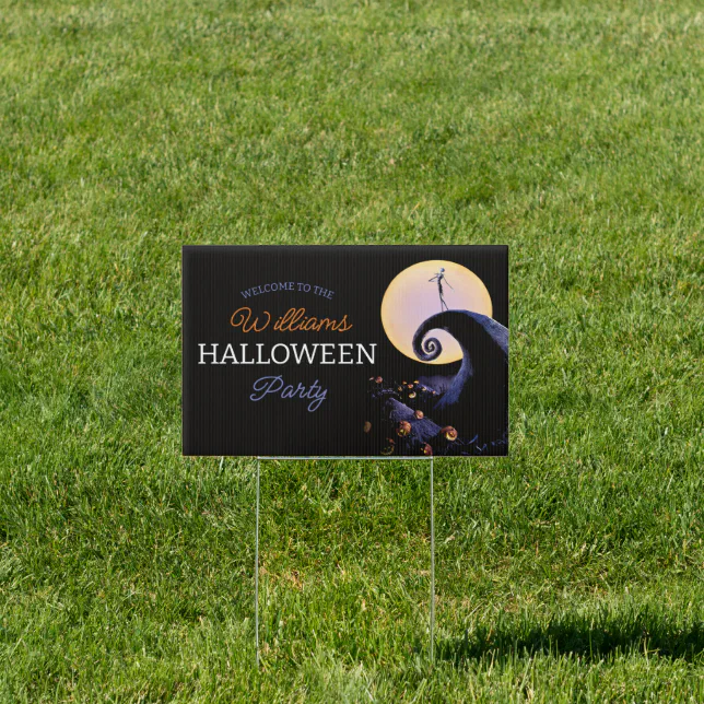 Nightmare Before Christmas Halloween Party Sign | Zazzle