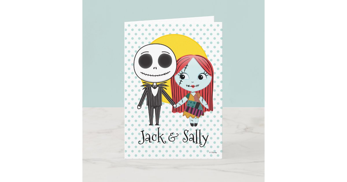 Nightmare Before Christmas | Jack & Sally Emoji Holiday Card | Zazzle