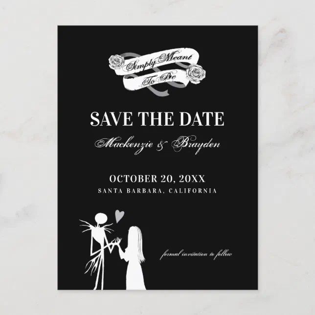 Nightmare Before Christmas - Save The Date Postcard | Zazzle