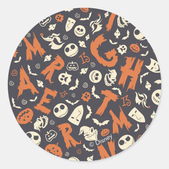 Nightmare Character Toss Pattern Classic Round Sticker | Zazzle