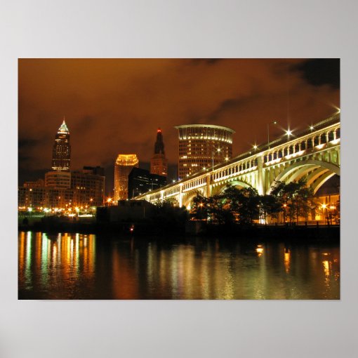 Nighttime Cleveland Poster | Zazzle