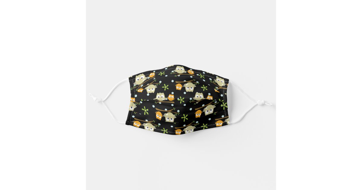Nighttime Owls Adult Cloth Face Mask | Zazzle