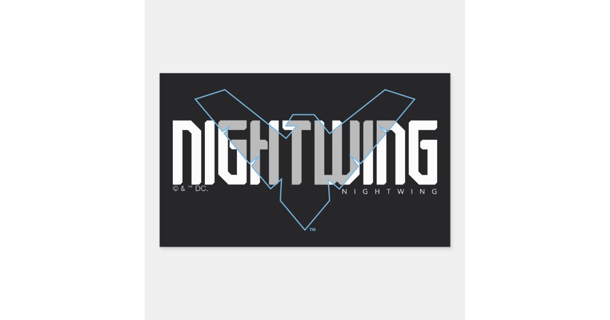 Nightwing Hi-Tech Name Graphic Rectangular Sticker | Zazzle