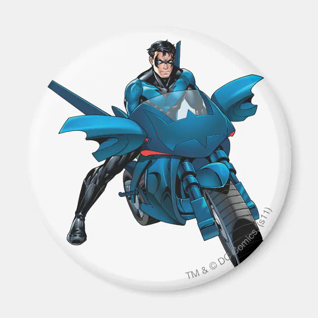 Nightwing on bike magnet | Zazzle