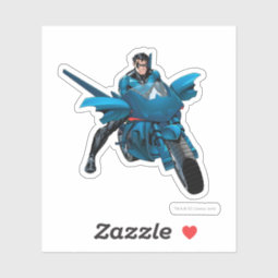Nightwing on bike sticker | Zazzle