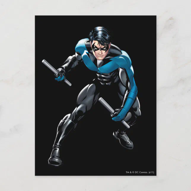 Nightwing with Weapons Postcard | Zazzle