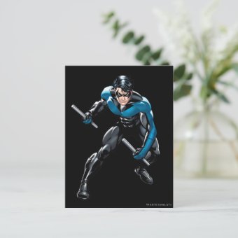 Nightwing with Weapons Postcard | Zazzle