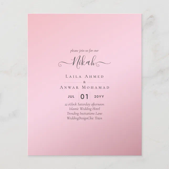 NIKAH - Budget Islamic Wedding Invitations Custom Flyer | Zazzle
