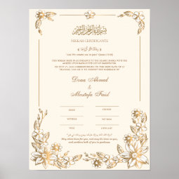 Nikah Certificate Poster | Zazzle
