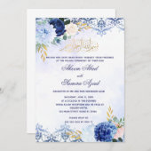 Nikah or Valima Ceremony Invitation Blue Gold | Zazzle