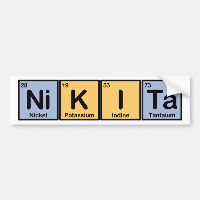 Nikita made of Elements Bumper Sticker | Zazzle