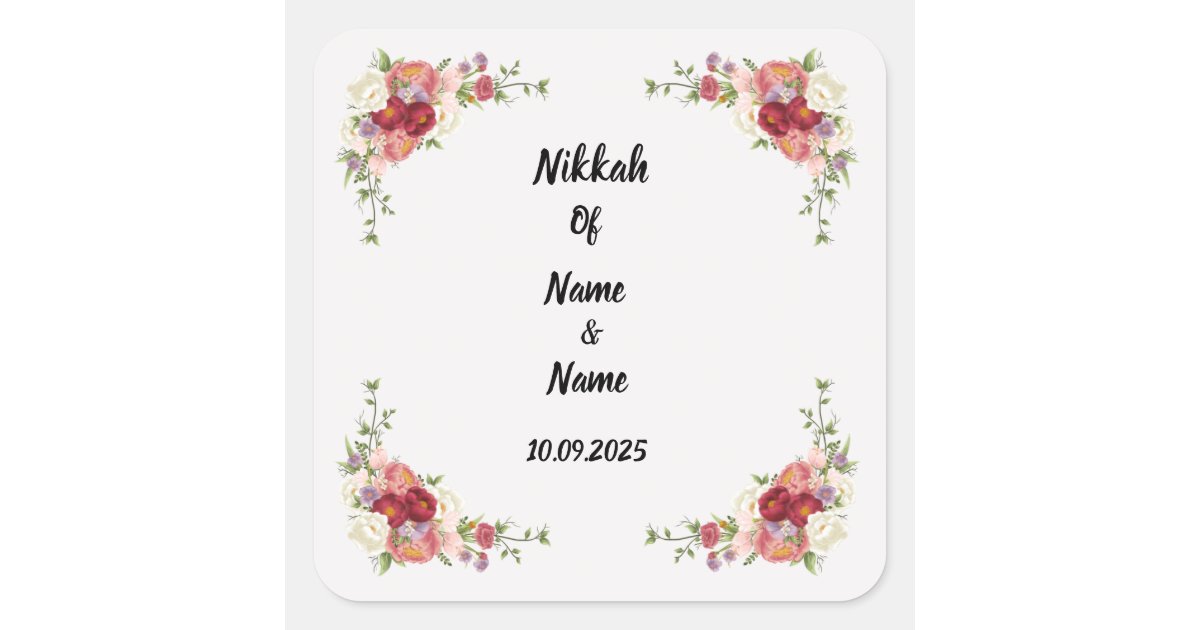 Nikkah favor stickers | Zazzle