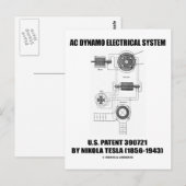 Nikola Tesla AC Dynamo Electrical System Patent Postcard | Zazzle