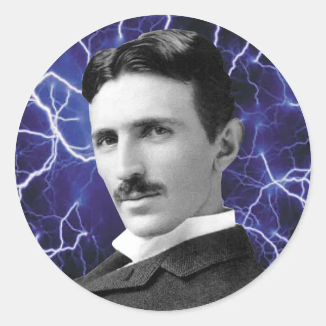 Nikola Tesla Classic Round Sticker | Zazzle