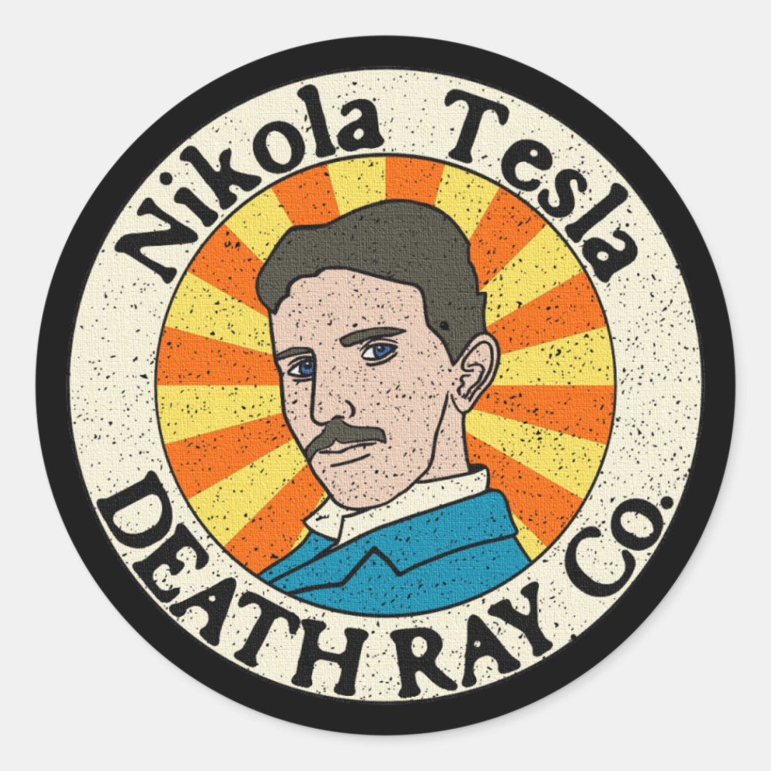 Nikola Tesla Death Ray Co. Stickers | Zazzle