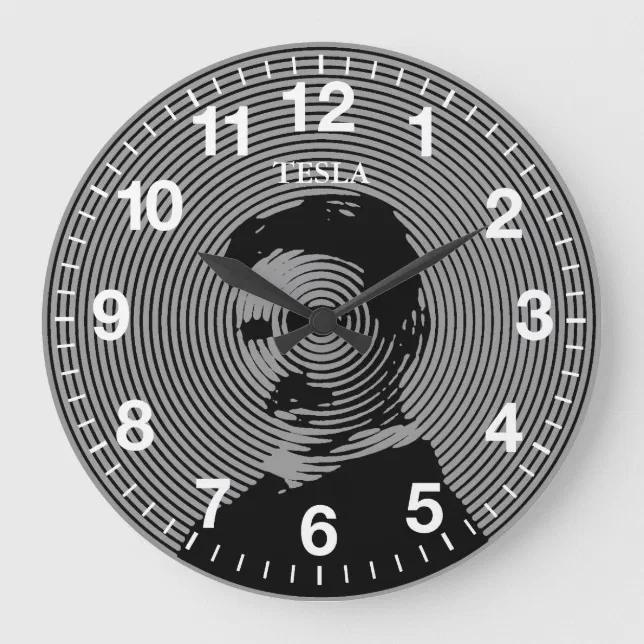 Nikola Tesla Large Clock | Zazzle