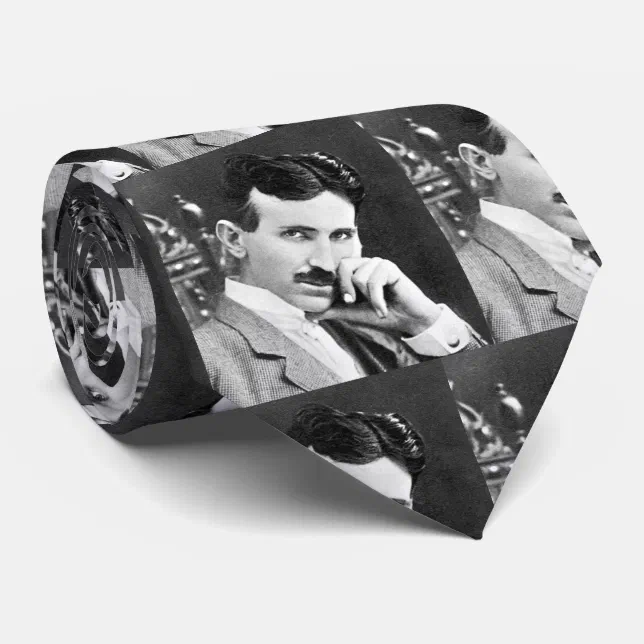 Nikola Tesla Portrait Pattern Tie | Zazzle
