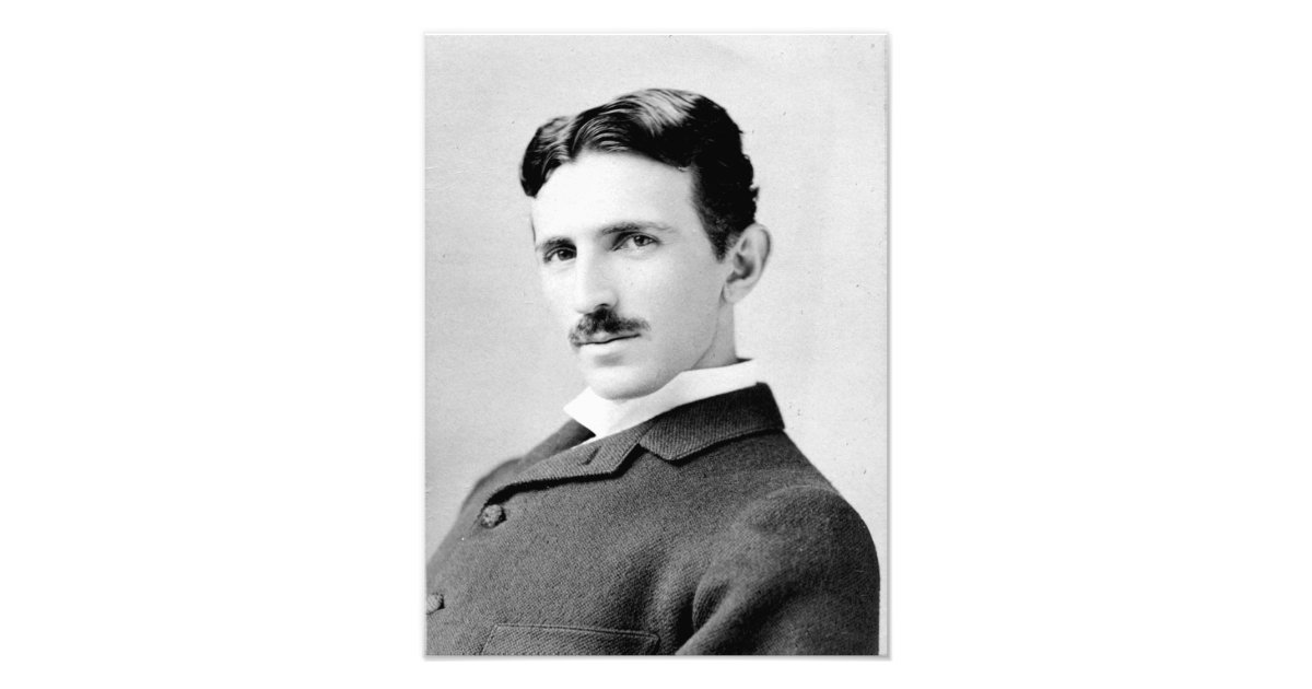 Nikola Tesla Portrait Photo Print | Zazzle