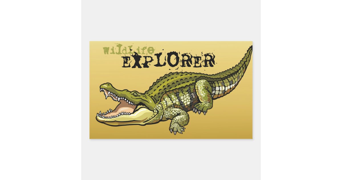nile crocodile rectangular sticker | Zazzle