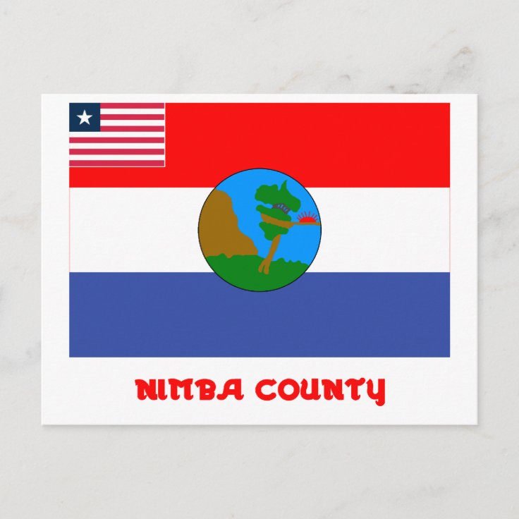 Nimba County Flag with Name Postcard | Zazzle