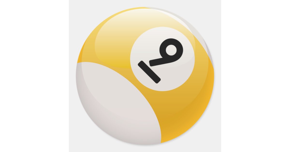 NINE BALL CLASSIC ROUND STICKER | Zazzle
