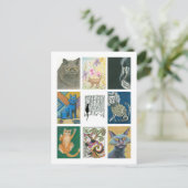 Nine Cats Multiple Artists Illustration Postcard | Zazzle