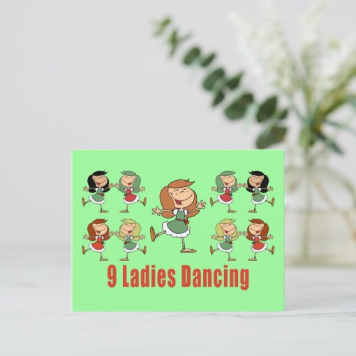 Nine Ladies Dancing Postcards | Zazzle