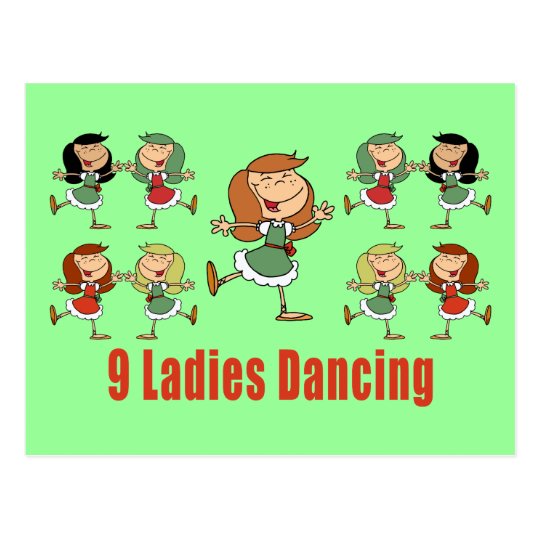 Nine Ladies Dancing Postcards | Zazzle.com