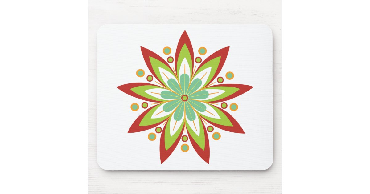 Nine pointed star flower mouse pad | Zazzle