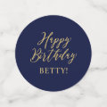 Ninety Gold & Navy Confetti 90th Birthday Party | Zazzle
