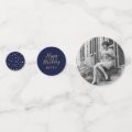 Ninety Gold & Navy Confetti 90th Birthday Party | Zazzle