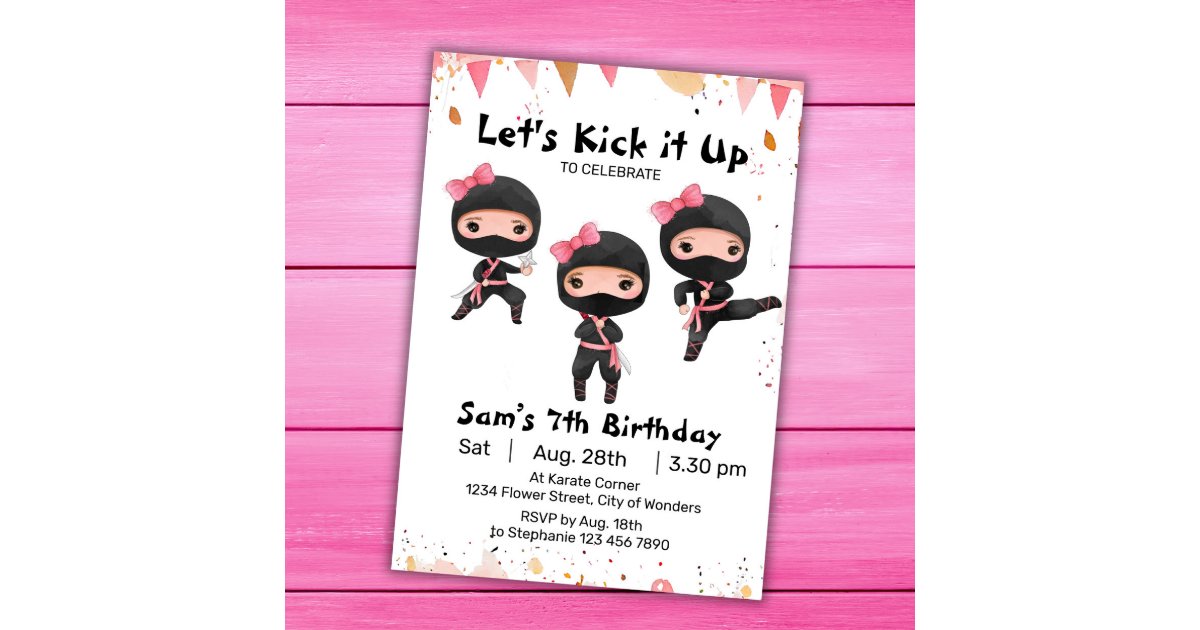 Ninja Birthday Invitation - Ninja Girl Party | Zazzle