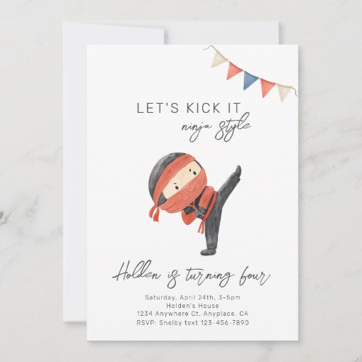 Ninja Birthday Invitation | Ninja Party Invitation | Zazzle