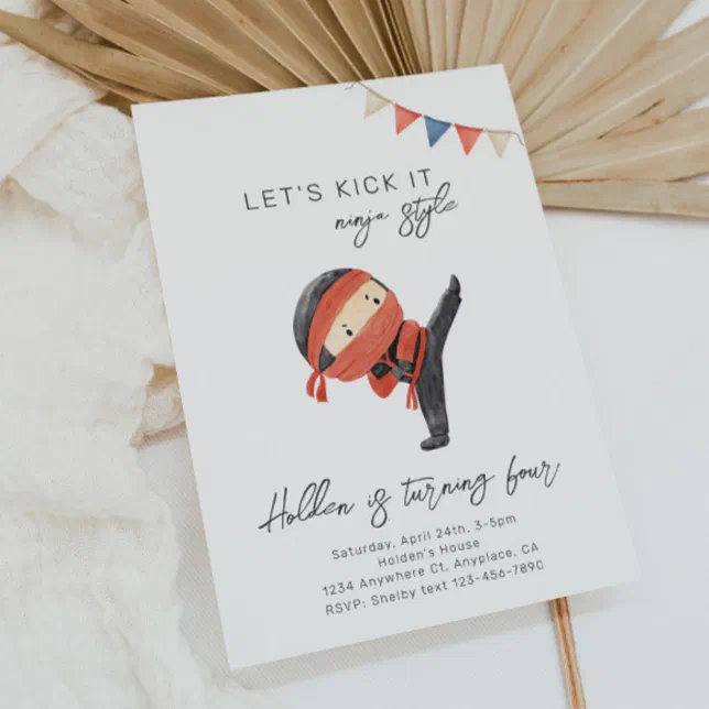 Ninja Birthday Invitation | Ninja Party Invitation | Zazzle