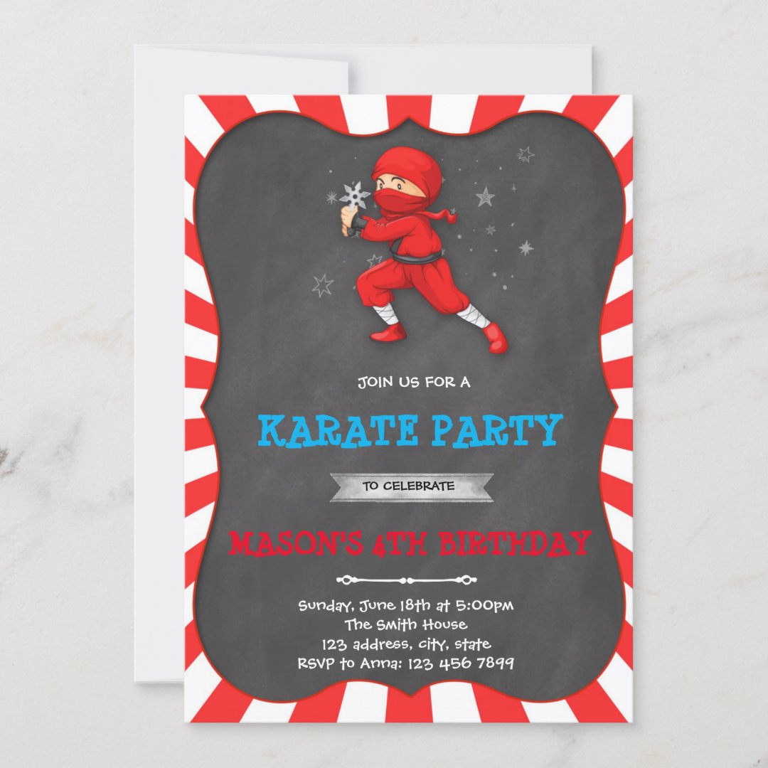 Ninja boy birthday party Invitation | Zazzle