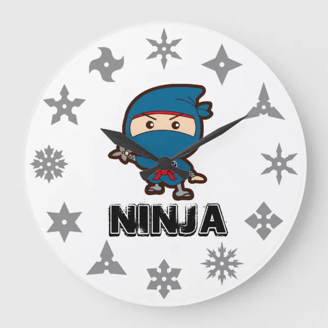 Ninja Boy Large Clock | Zazzle