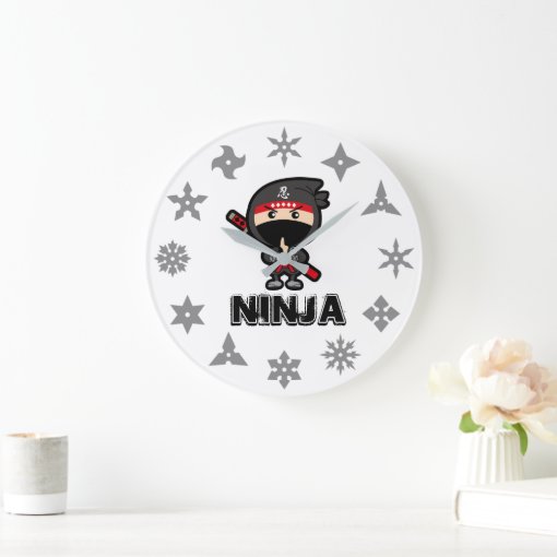 Ninja Boy Large Clock | Zazzle