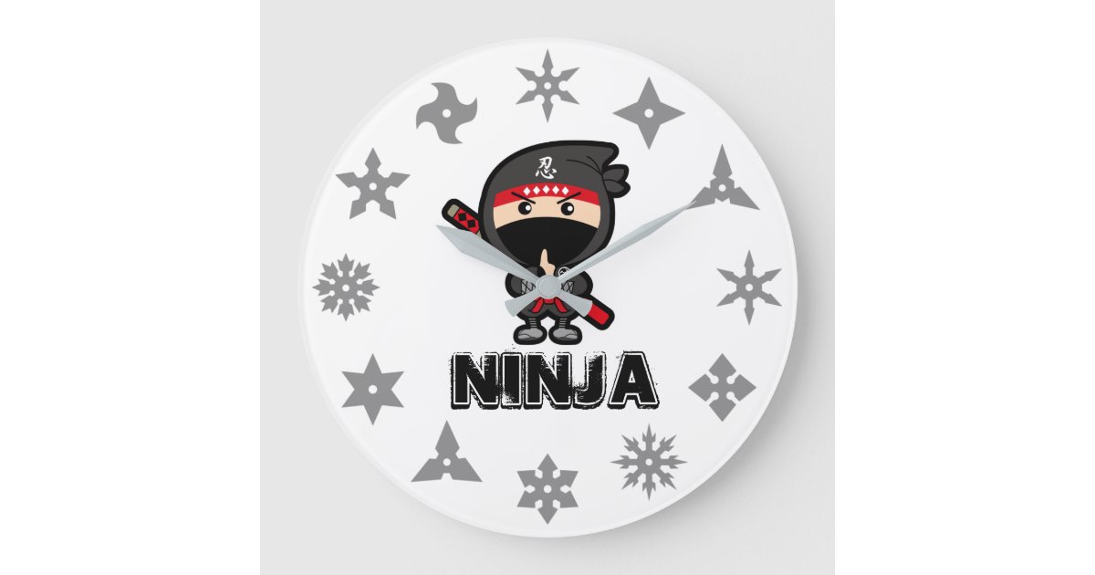 Ninja Boy Large Clock | Zazzle