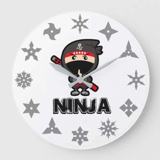 Ninja Boy Large Clock | Zazzle