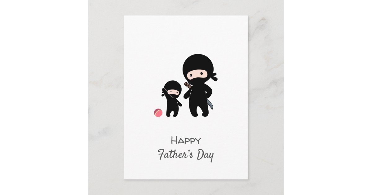 Ninja Father and Kid Postcard | Zazzle